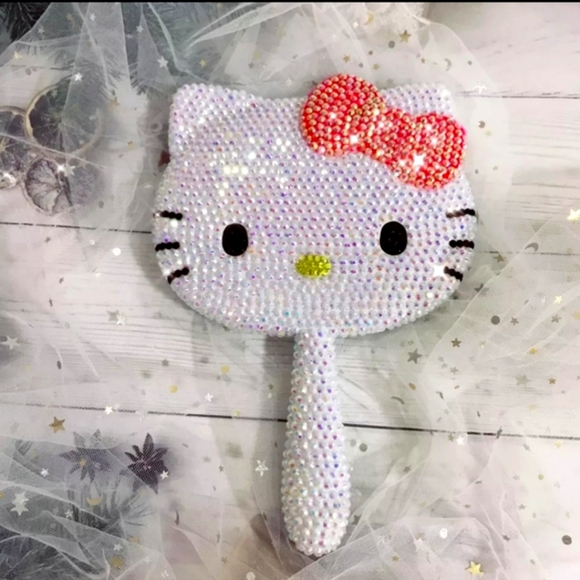 Hello Kitty | Makeup | Large Bedazzled Hello Kitty Hand Mirror | Poshmark